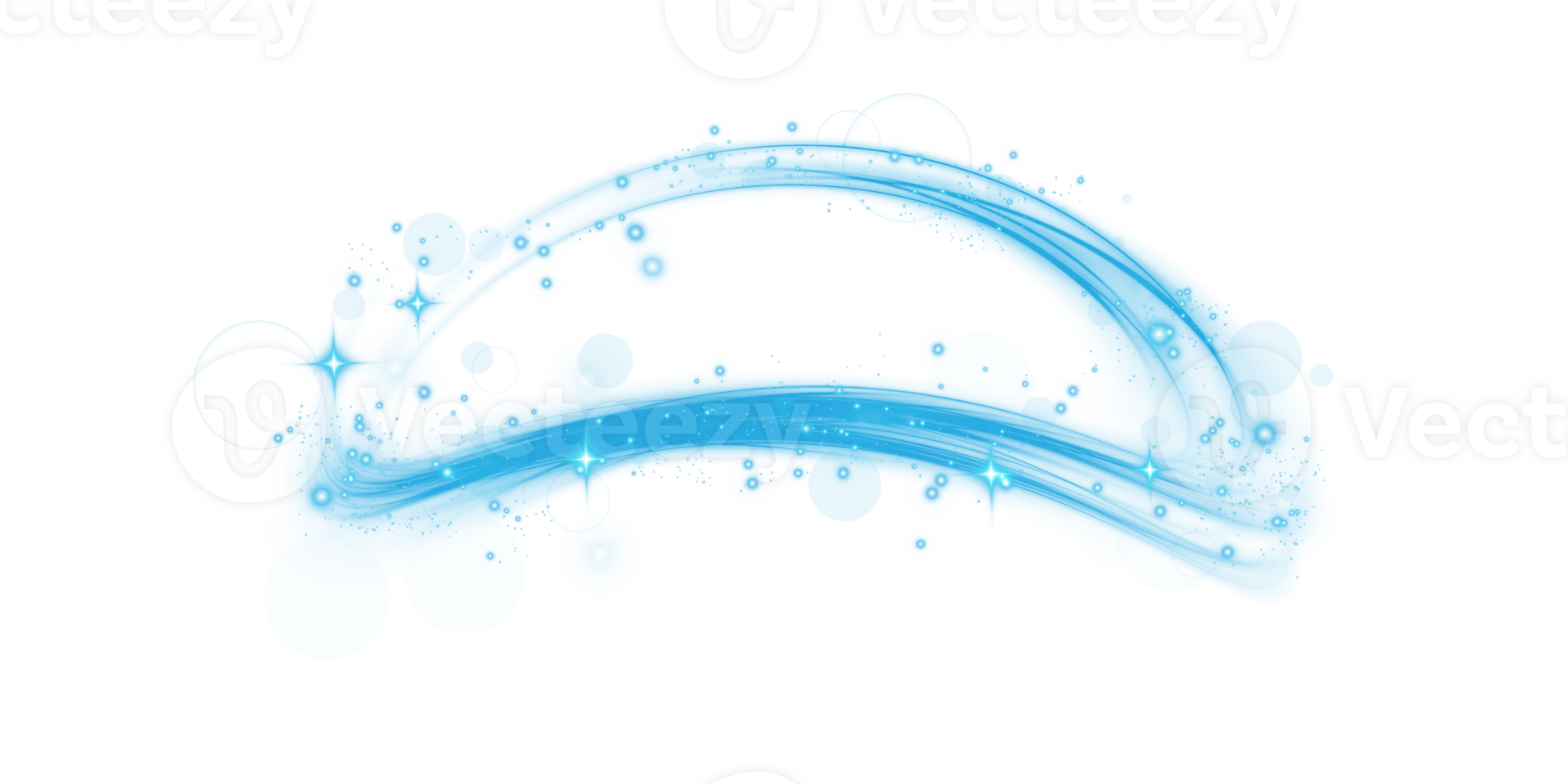 Blue magic spirals with sparkles. Blue light effect. Glitter particles with lines. Swirl effect ...