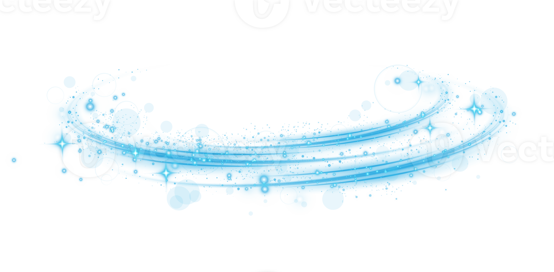 Blue magic spirals with sparkles. Blue light effect. Glitter particles with lines. Swirl effect ...