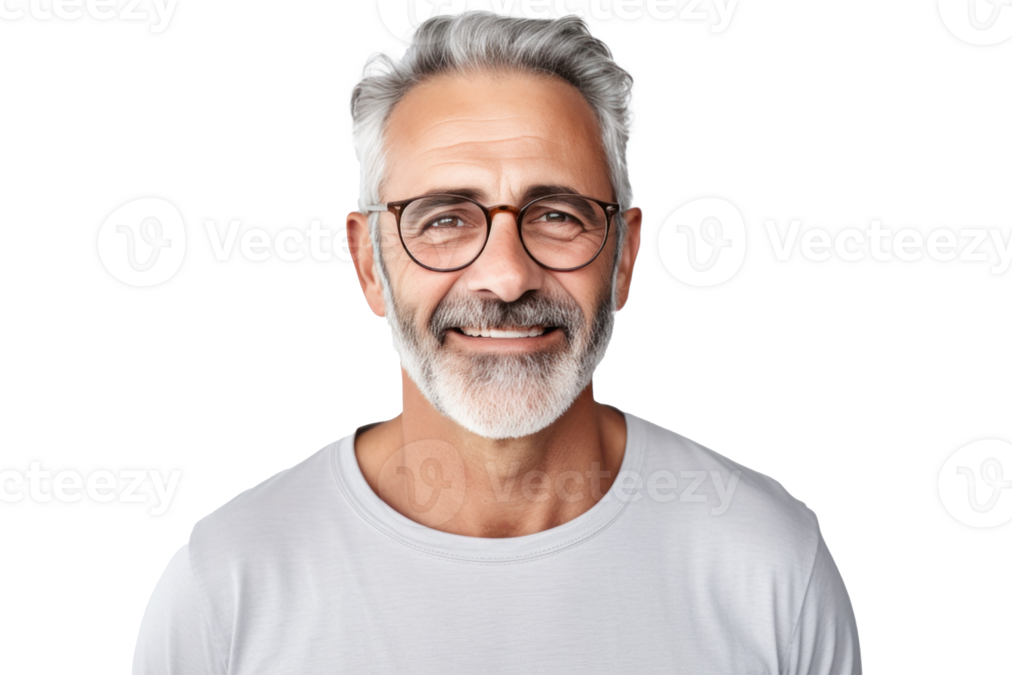 Smiling Older Man Portrait Illustration Ai Generative 25365161 Png