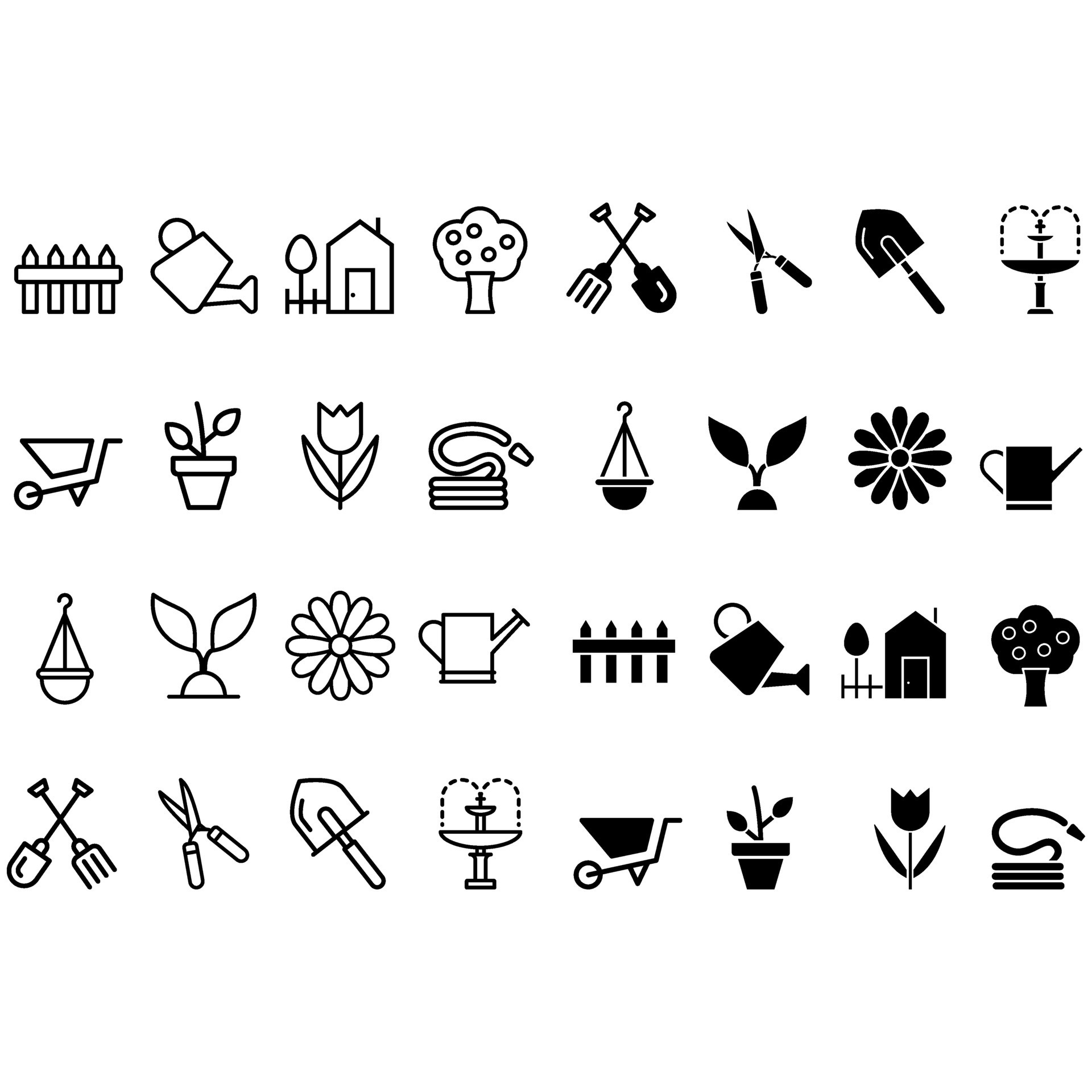 Garden icon vector set. farm illustration sign collection. vegetable ...