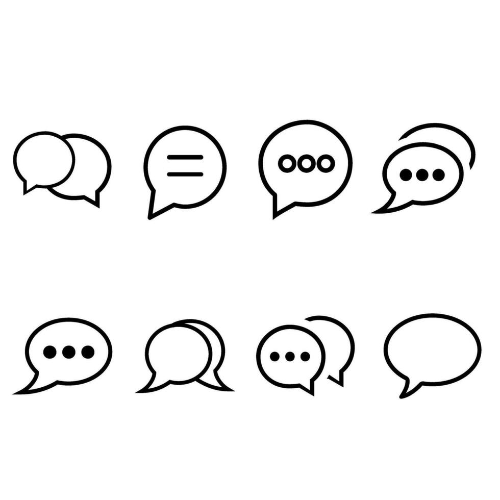 Speech web icon vector set. chat illustrator sign collection. message ...