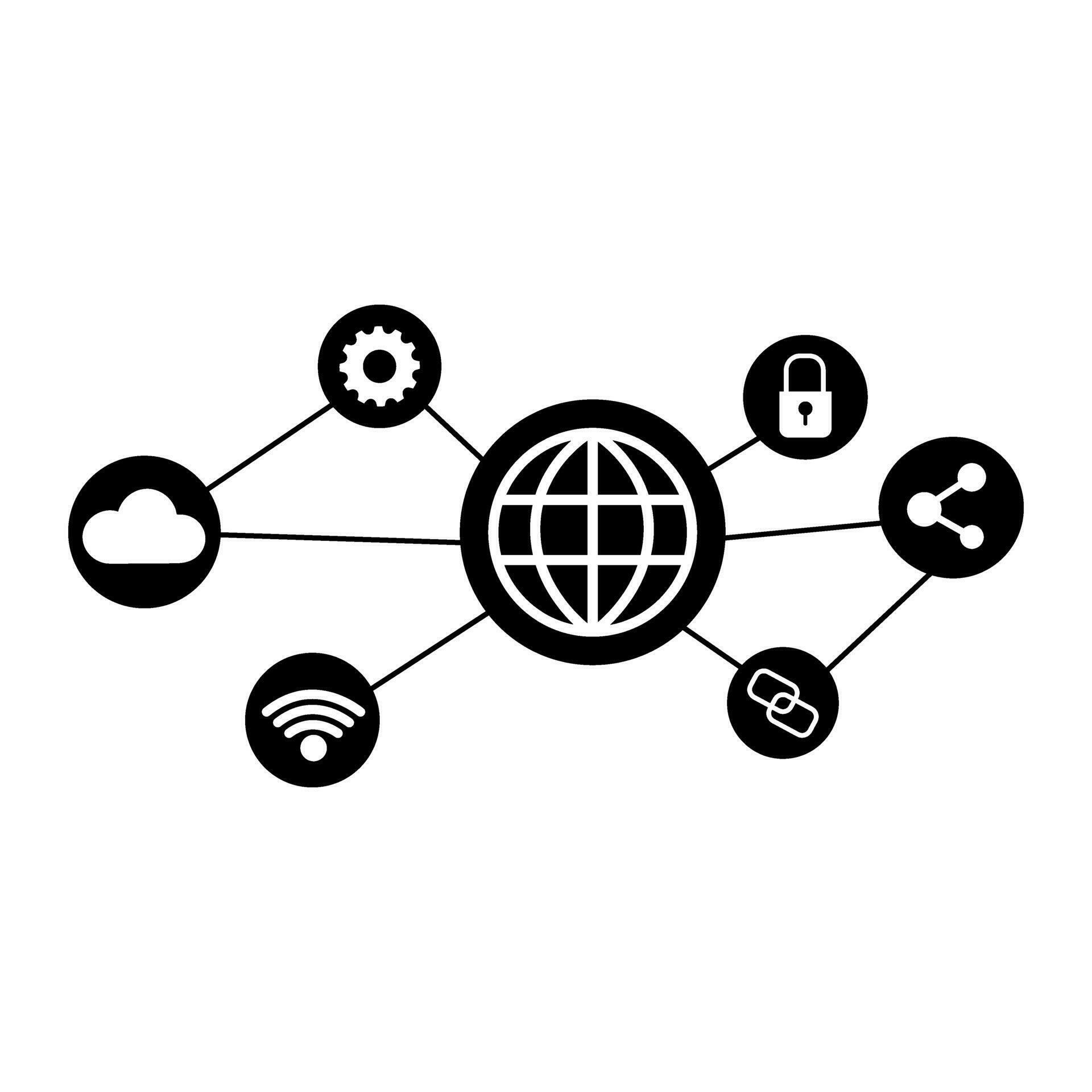 Network connections icon vector. Internet illustration sign. net symbol ...