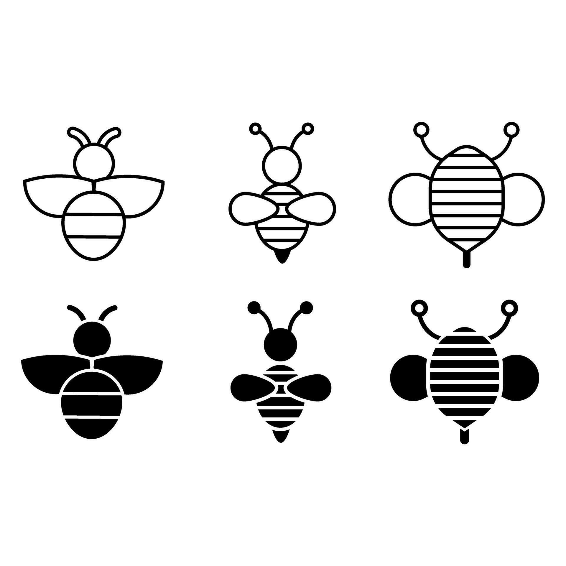 Bee icon vector set. honey illustration sign collection. honeybee ...