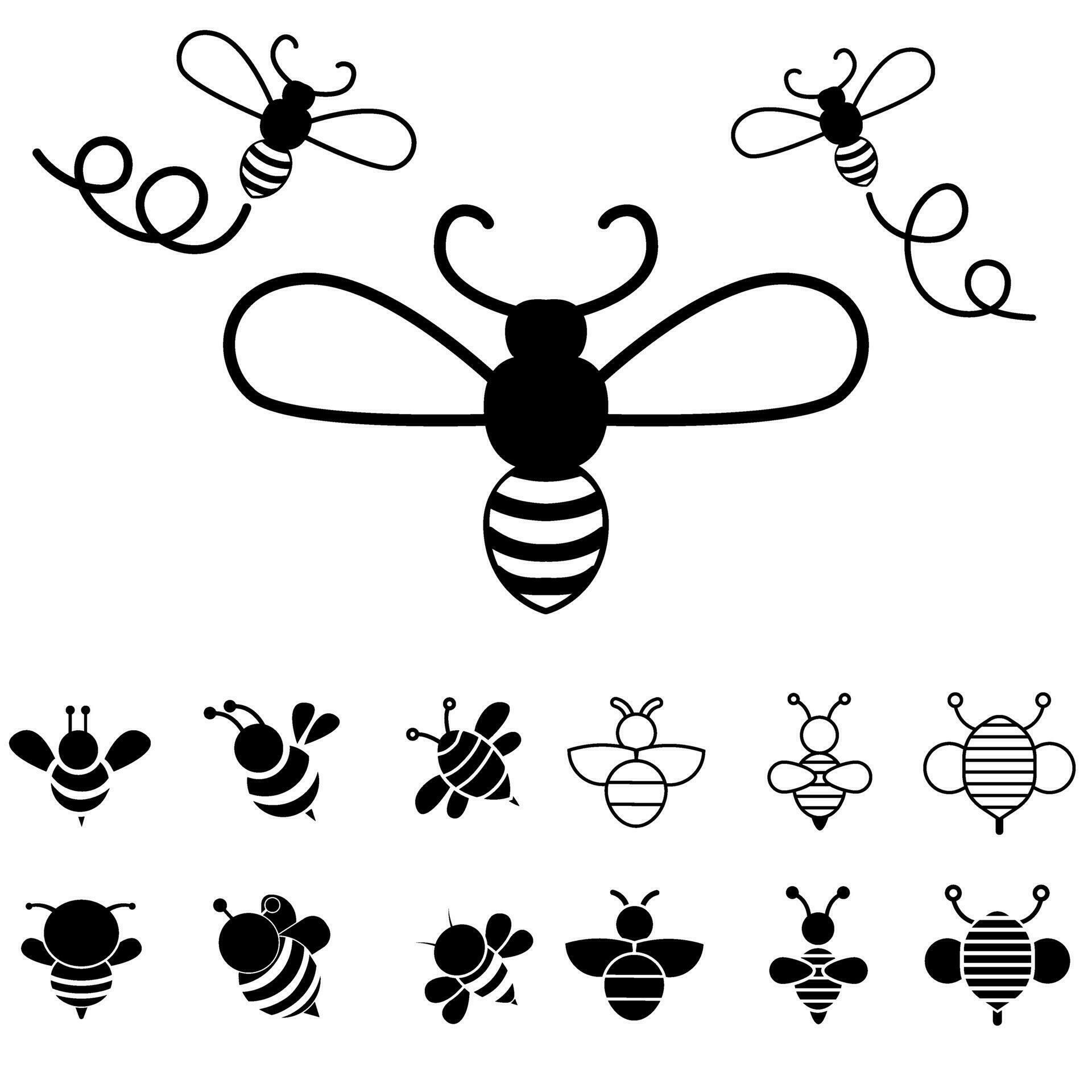 Bee icon vector set. honey illustration sign collection. honeybee ...
