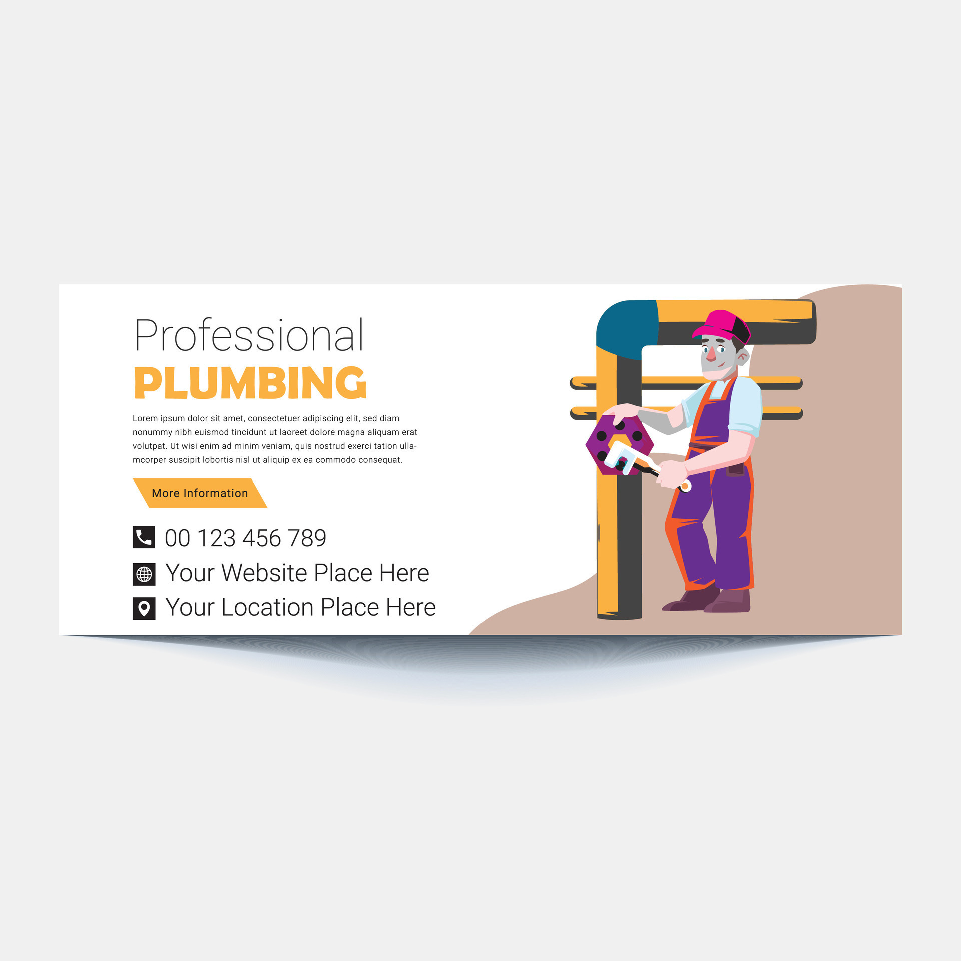 Plumbing service web banner template, Handyman service banner, cover ... Plumbing service web banner template, Handyman service banner, cover ...