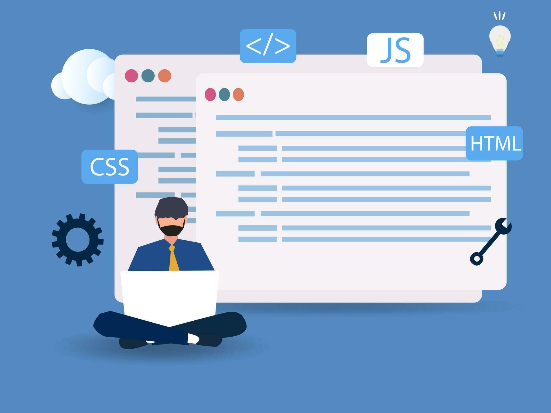 Website programming and coding. Web development and coding. Influencer ...