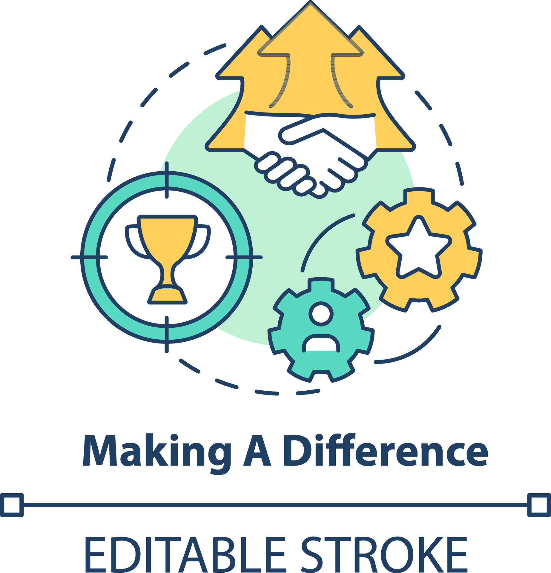 haciendo diferencia concepto icono. organizativo cultura resumen idea Delgado línea ilustración ...