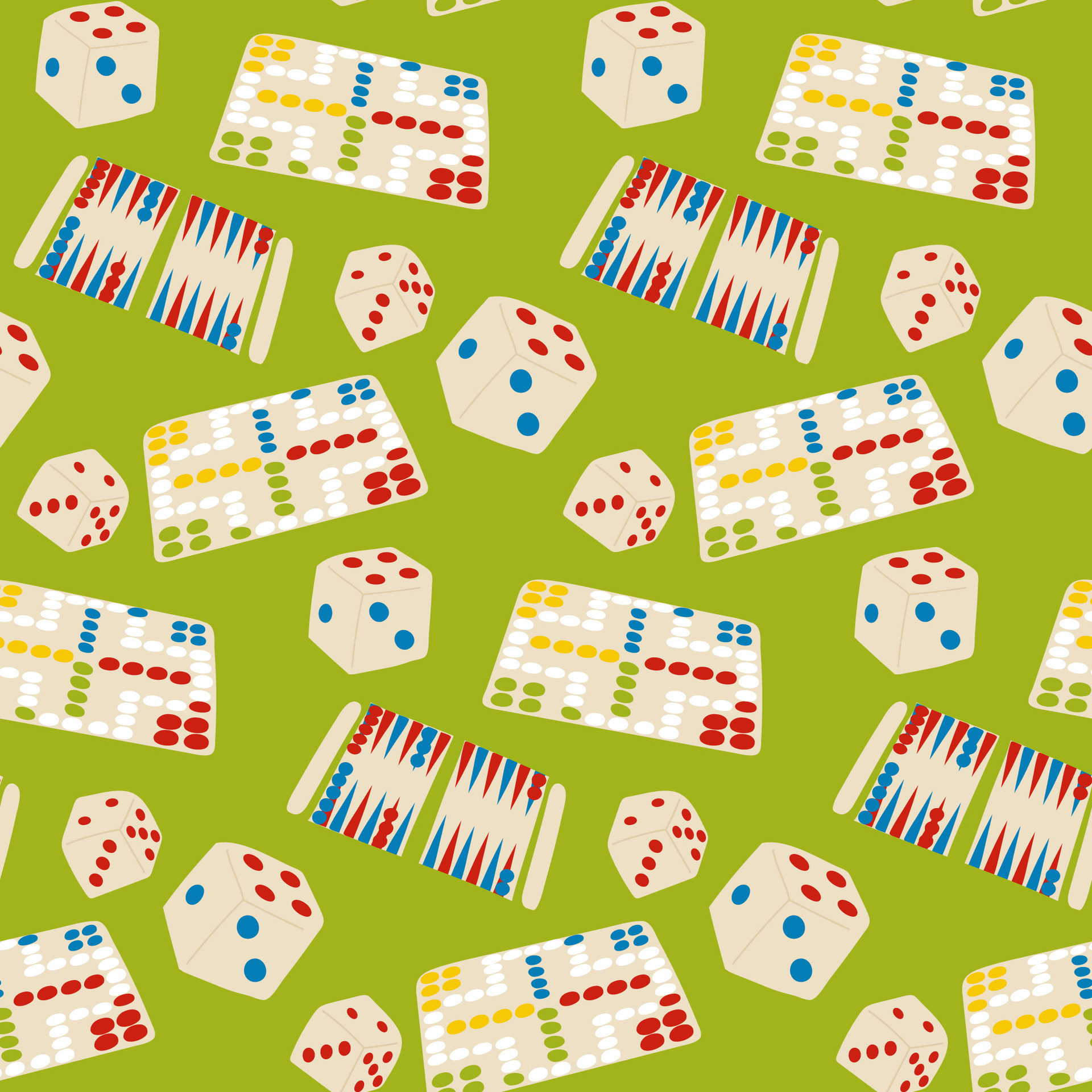 Board game themed seamless pattern. Isolated vector tileable texture background. Series of ...
