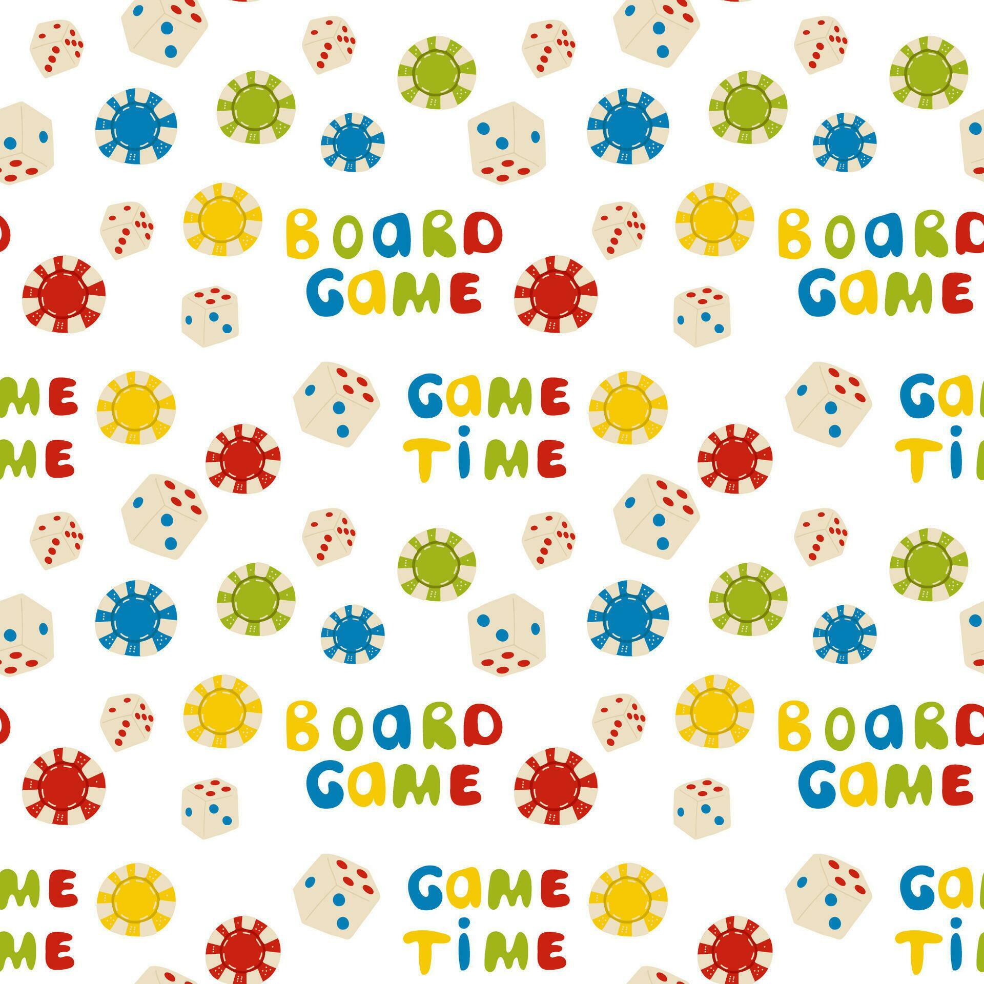 Board game themed seamless pattern. Isolated vector tileable texture background. Series of ...