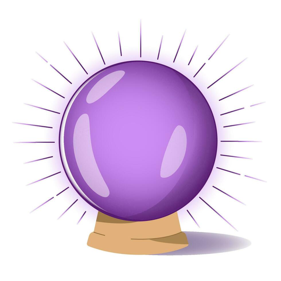 Magic crystal ball vector cartoon illustration. Shining amethyst sphere ... Magic crystal ball vector cartoon illustration. Shining amethyst sphere ...