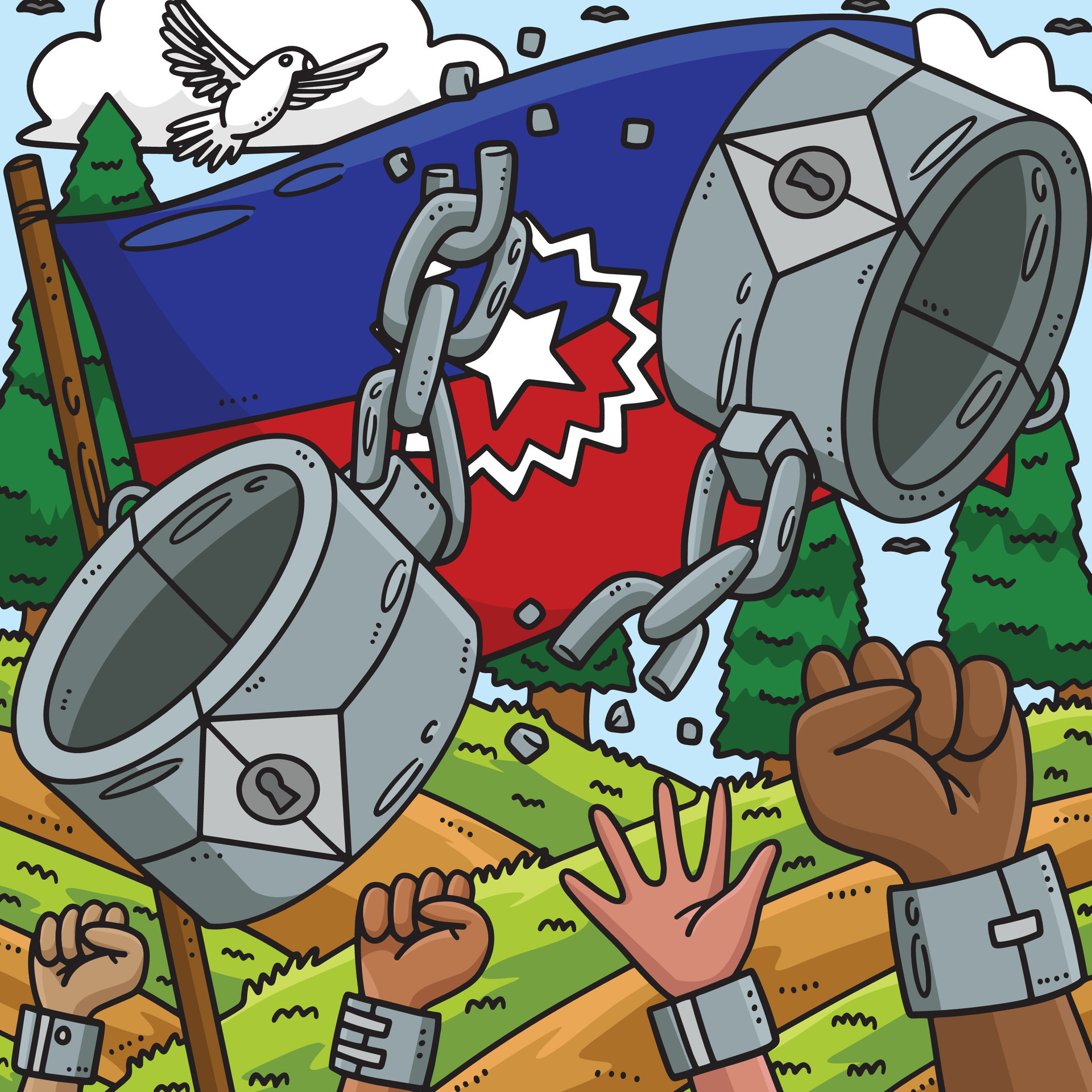 Juneteenth Broken Hand Shackles Colored Cartoon 25375022 Vector Art at ... Juneteenth Broken Hand Shackles Colored Cartoon 25375022 Vector Art at ...