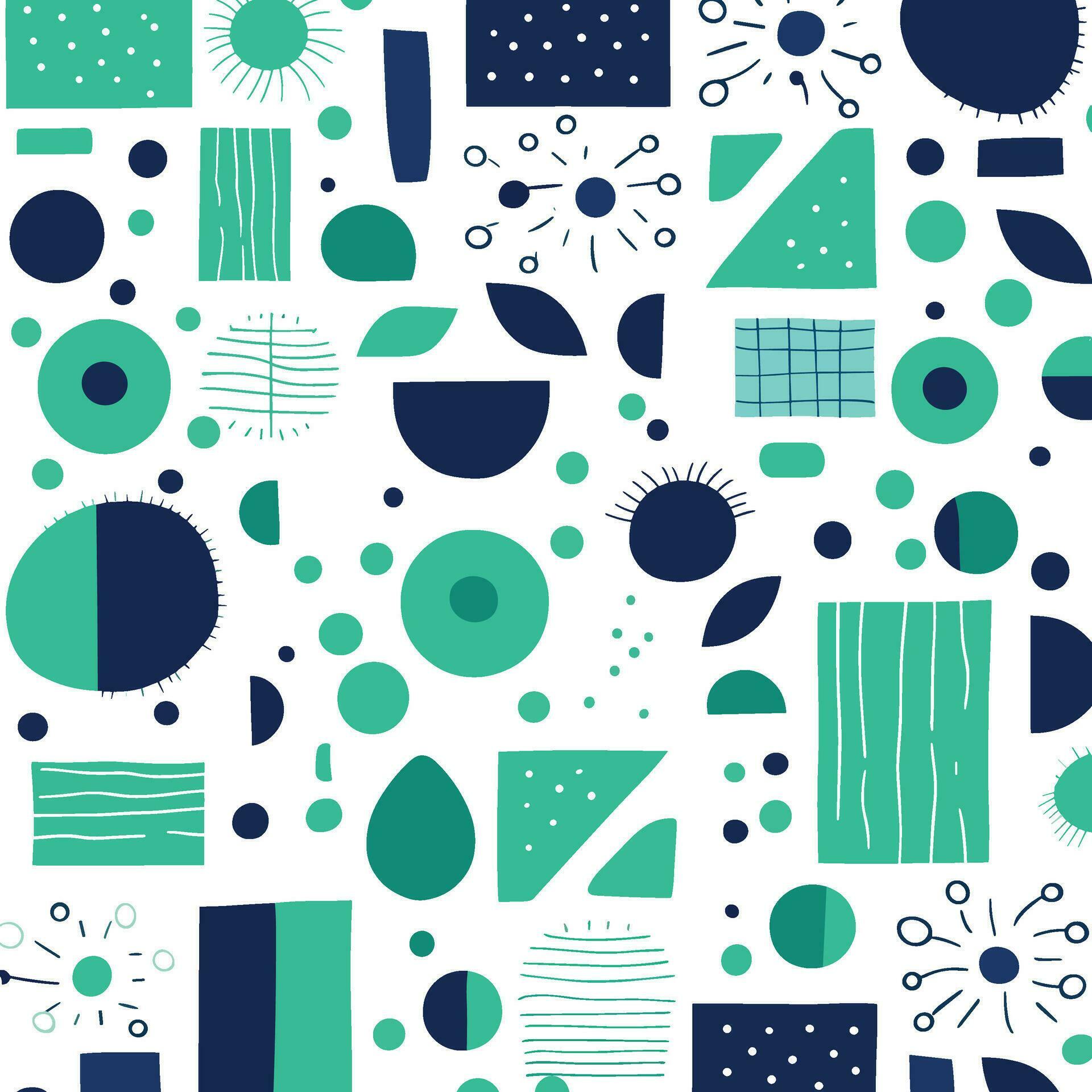 green and blue geometric flat pattern on a white background, in the ...