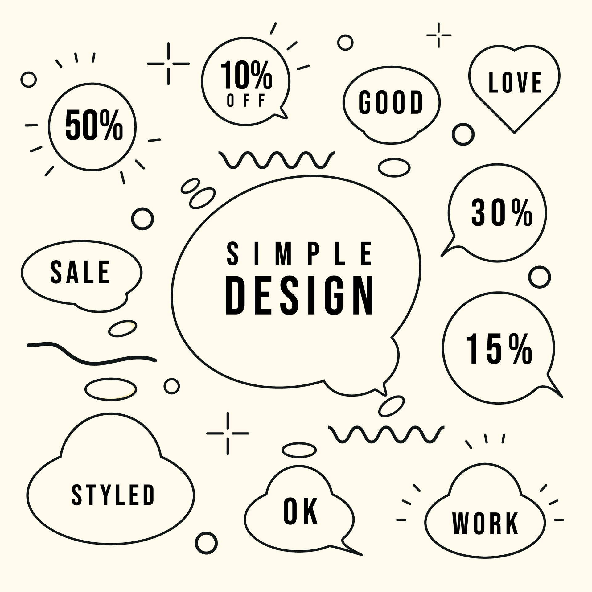 Set of simple and flat speech bubbles 25376664 Vector Art at Vecteezy