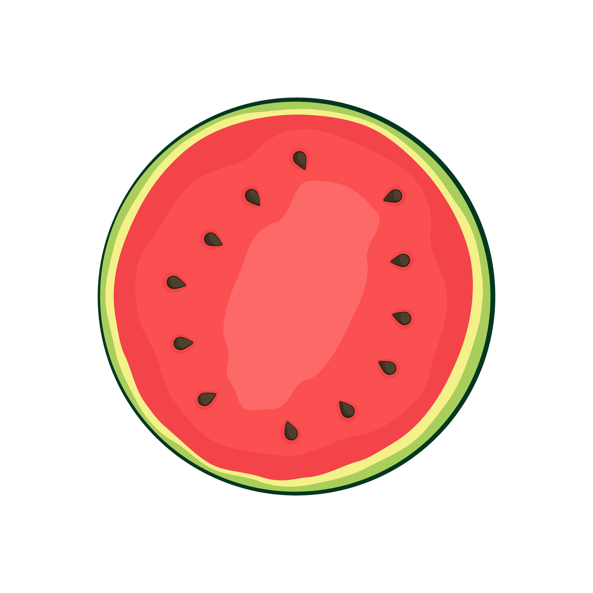 Half of watermelon 25377271 Vector Art at Vecteezy