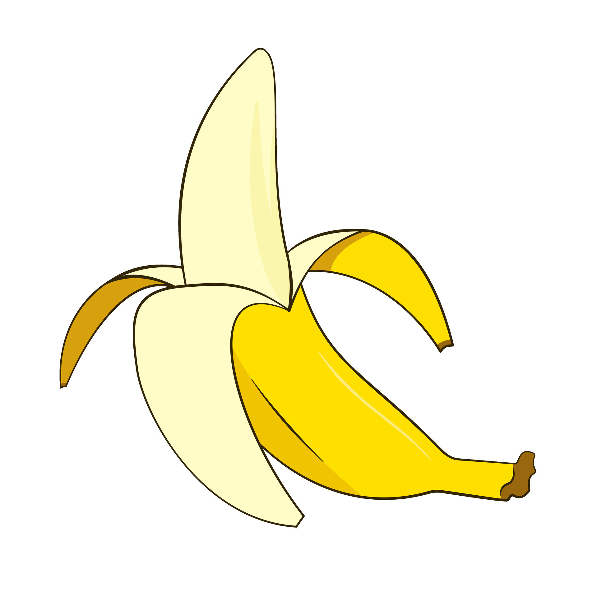 Peeled banana. Cartoon 25377374 Vector Art at Vecteezy