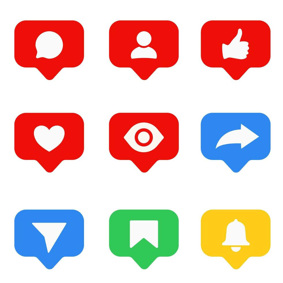 Set of social media notification icons 25377820 Vector Art at Vecteezy Set of social media notification icons 25377820 Vector Art at Vecteezy
