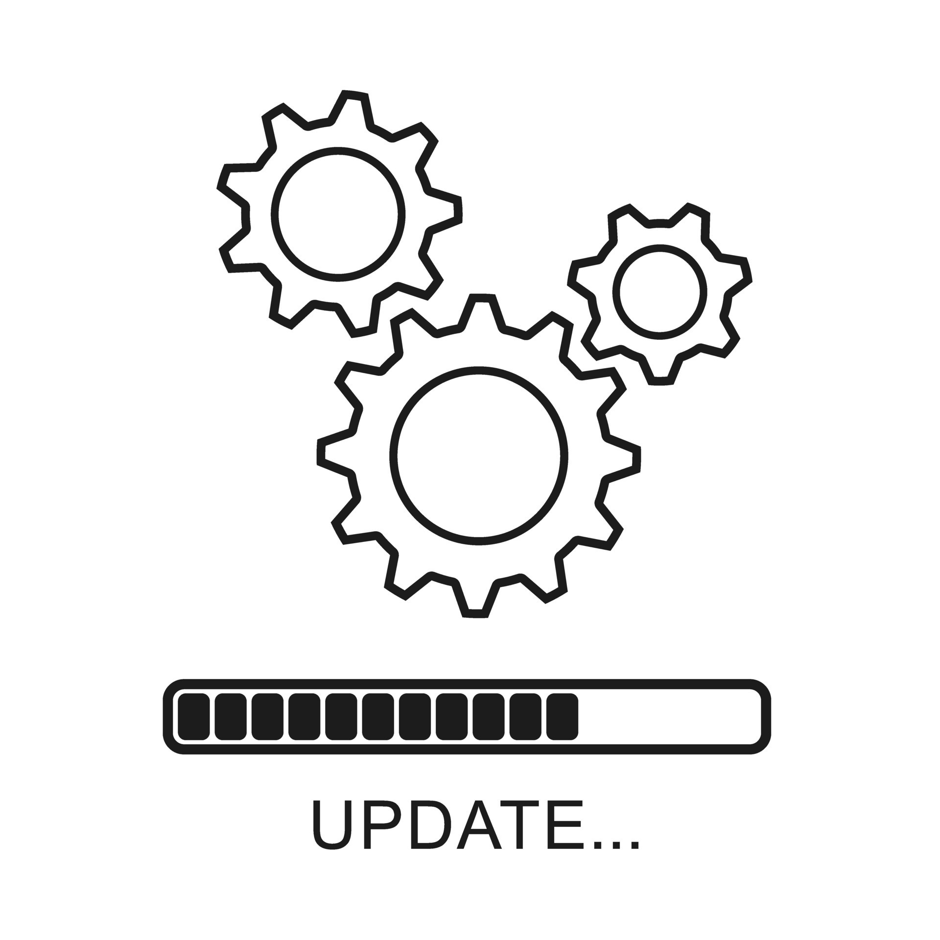 Update icon with gears. Loading or updating files, installing or ... Update icon with gears. Loading or updating files, installing or ...