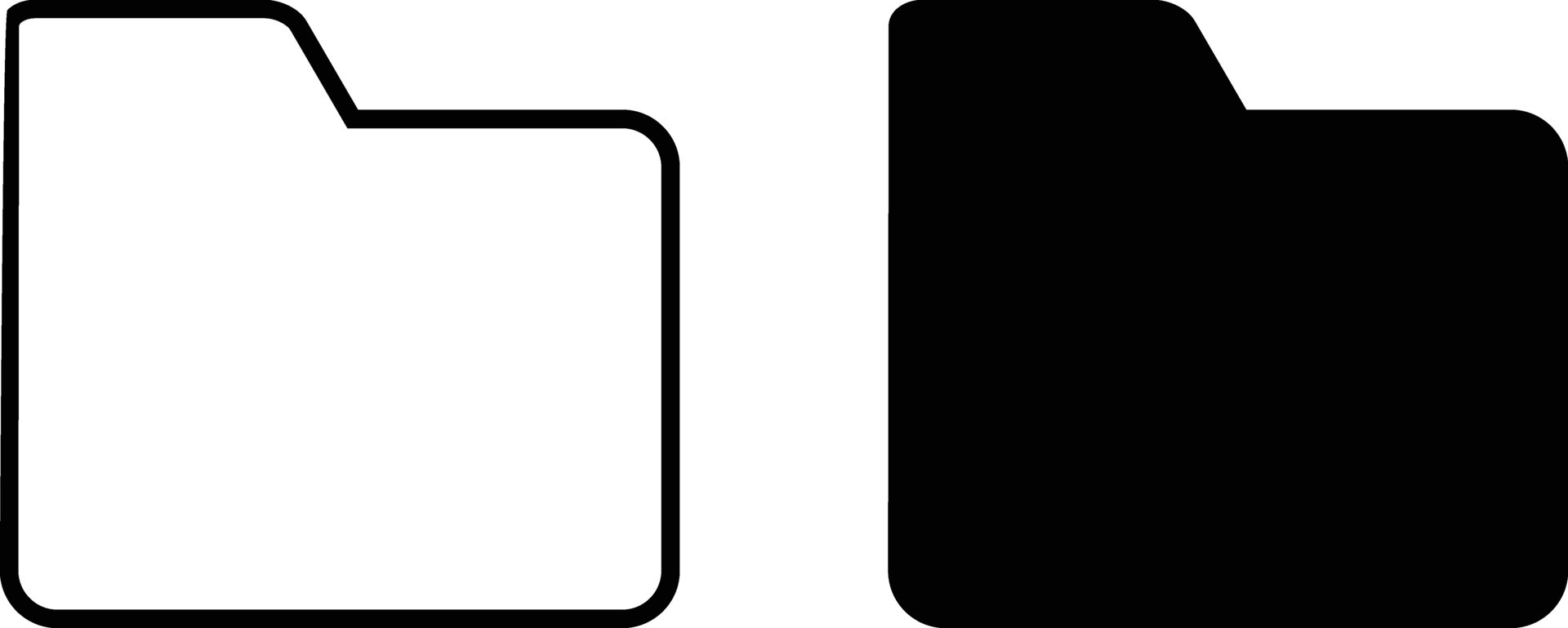 Folder icon sheet, simple trendy flat style line and solid Isolated ...