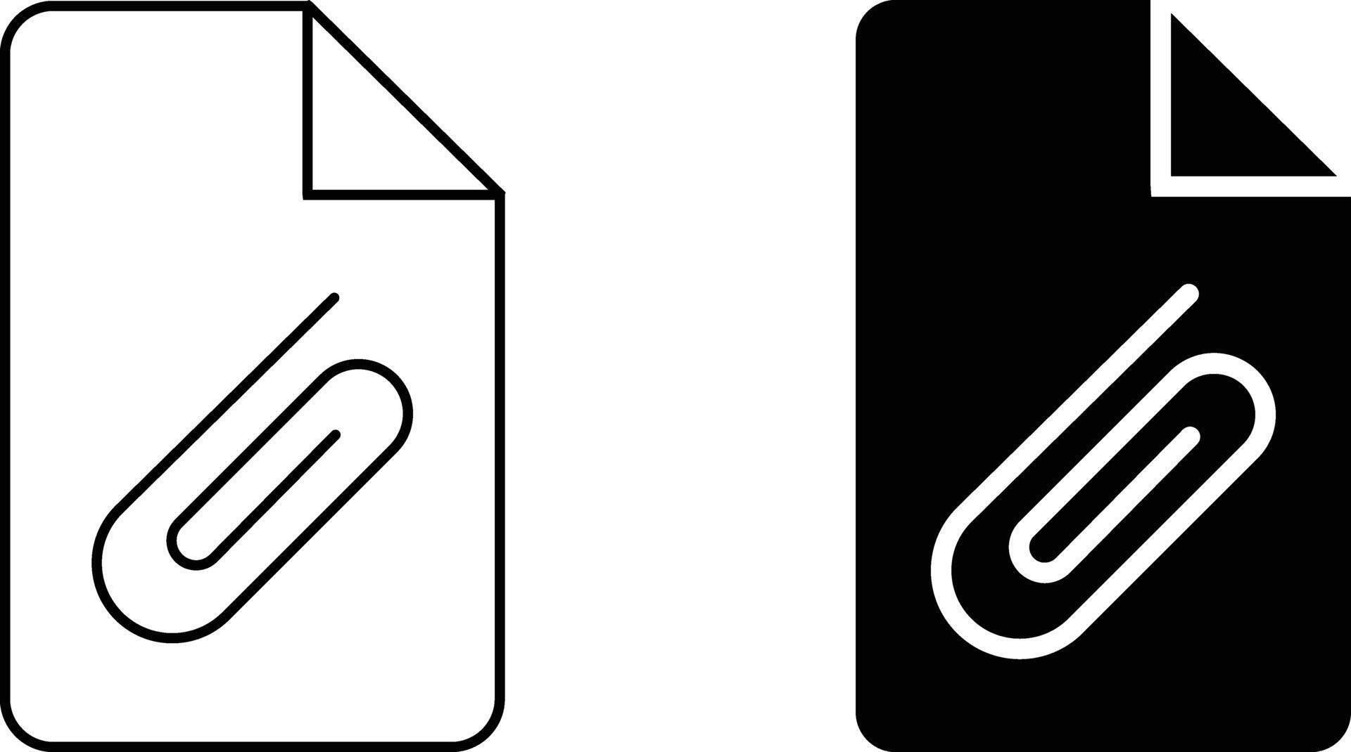 Attachment icon sheet, simple trendy flat style line and solid Isolated ...