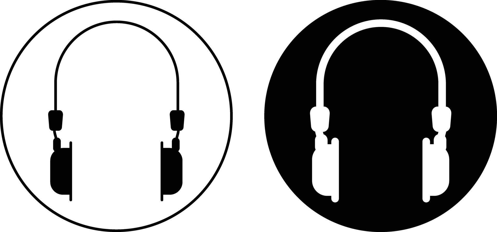 Headphone icon sheet, simple trendy flat style line and solid Isolated ...