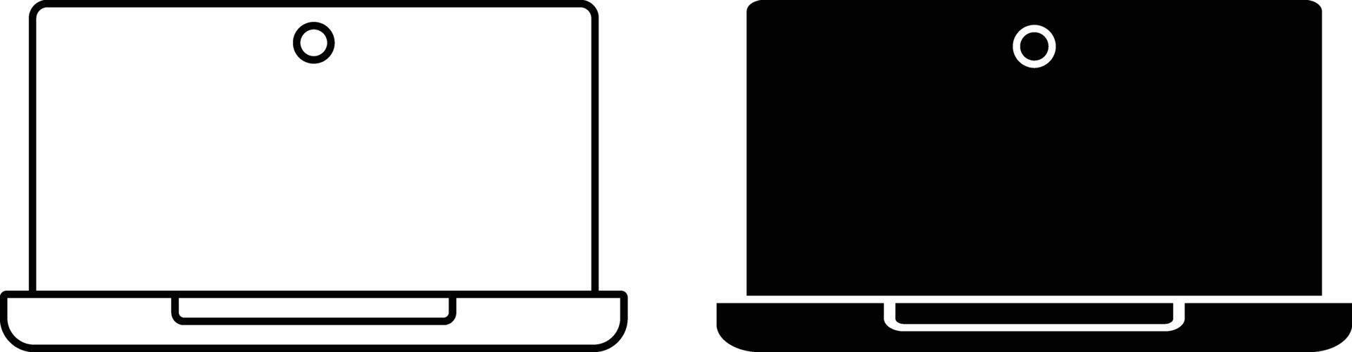 Laptop icon sheet, simple trendy flat style line and solid Isolated ...