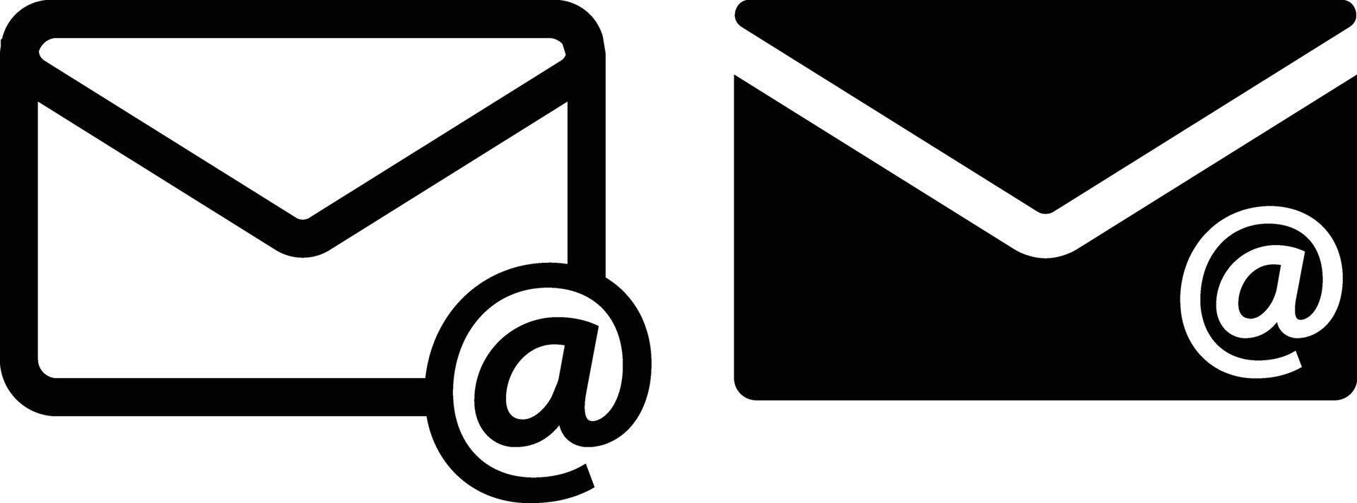 Email icon sheet, simple trendy flat style line and solid Isolated ...