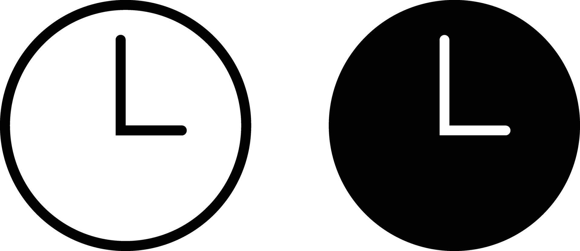 Clock icon sheet, simple trendy flat style line and solid Isolated ...