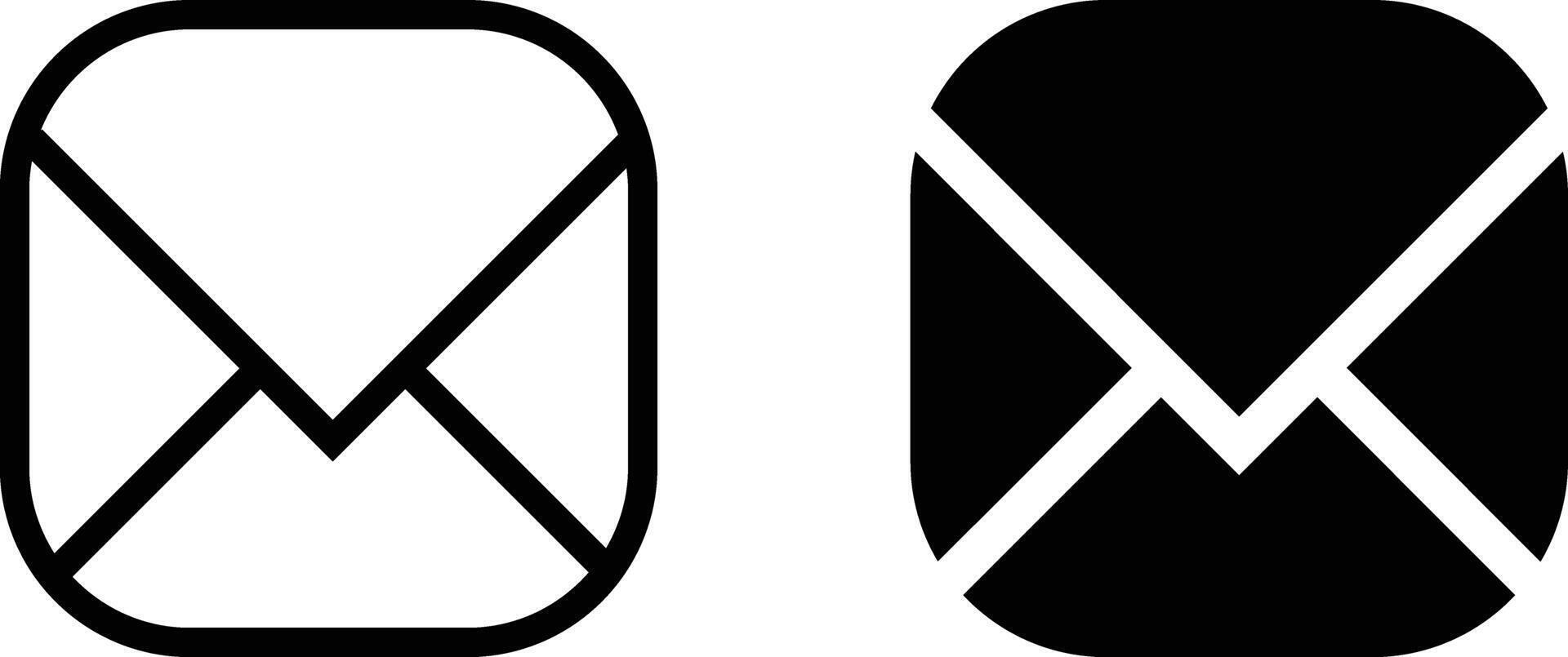 Email icon sheet, simple trendy flat style line and solid Isolated ...