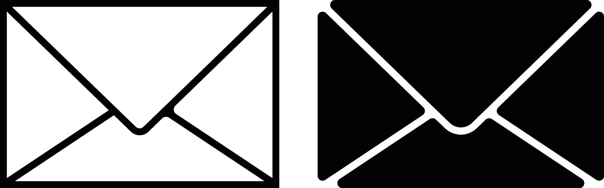 Email icon sheet, simple trendy flat style line and solid Isolated ...