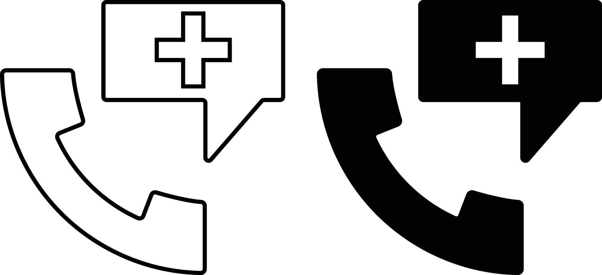 Emergency icon sheet, simple trendy flat style line and solid Isolated ...