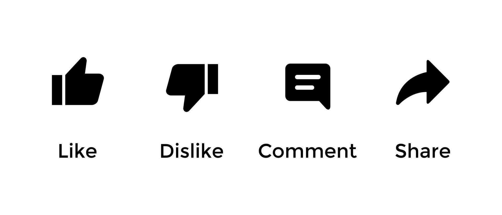 Like, dislike, comment, and share icon vector. Social media promotion 25379495 Vector Art at ...