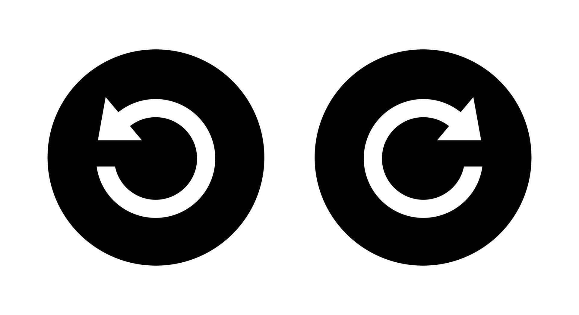 Redo and undo icon vector. Circular arrow symbol isolated on circle background 25379536 Vector ...