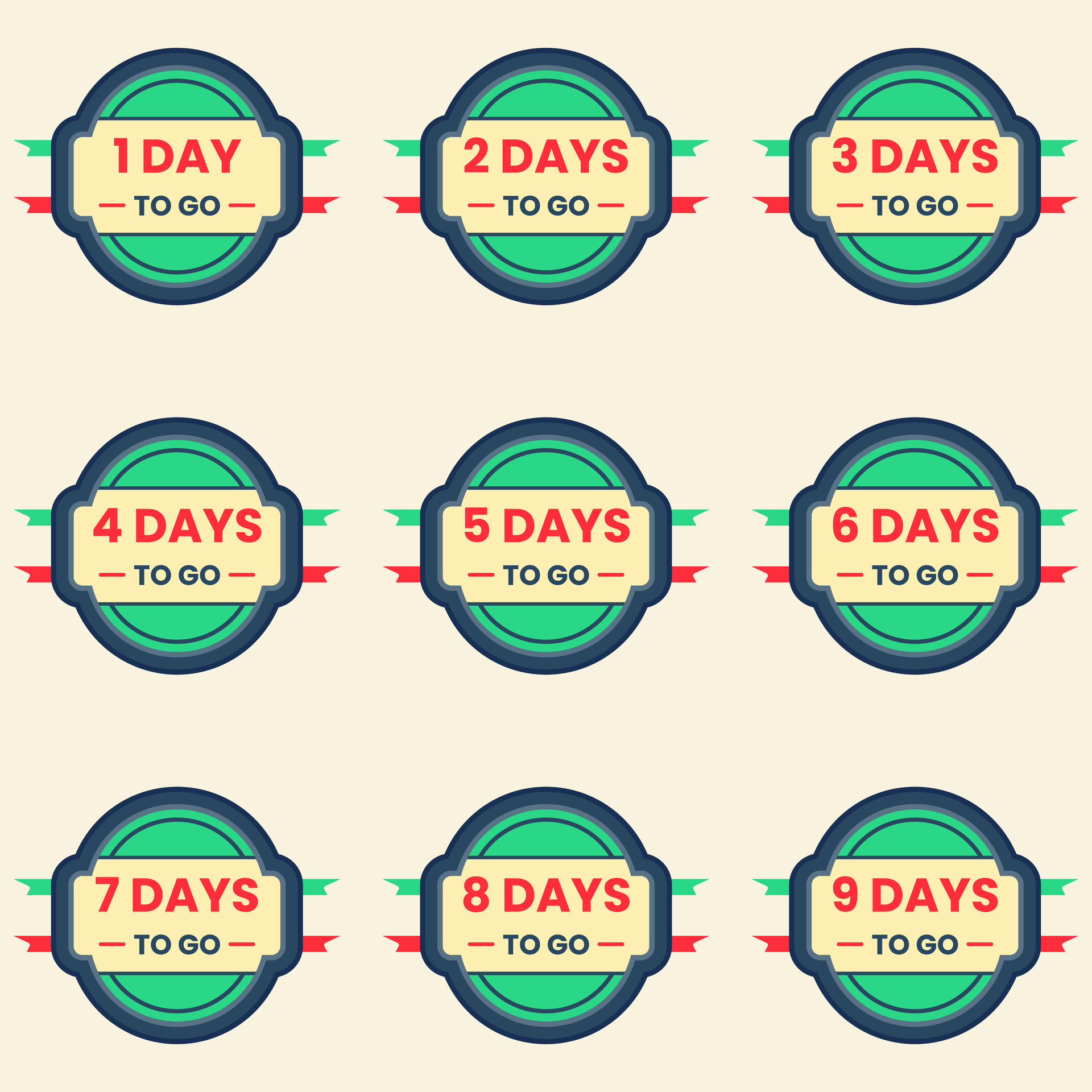 Number of days left countdown banner label clipart 25384511 Vector Art ...