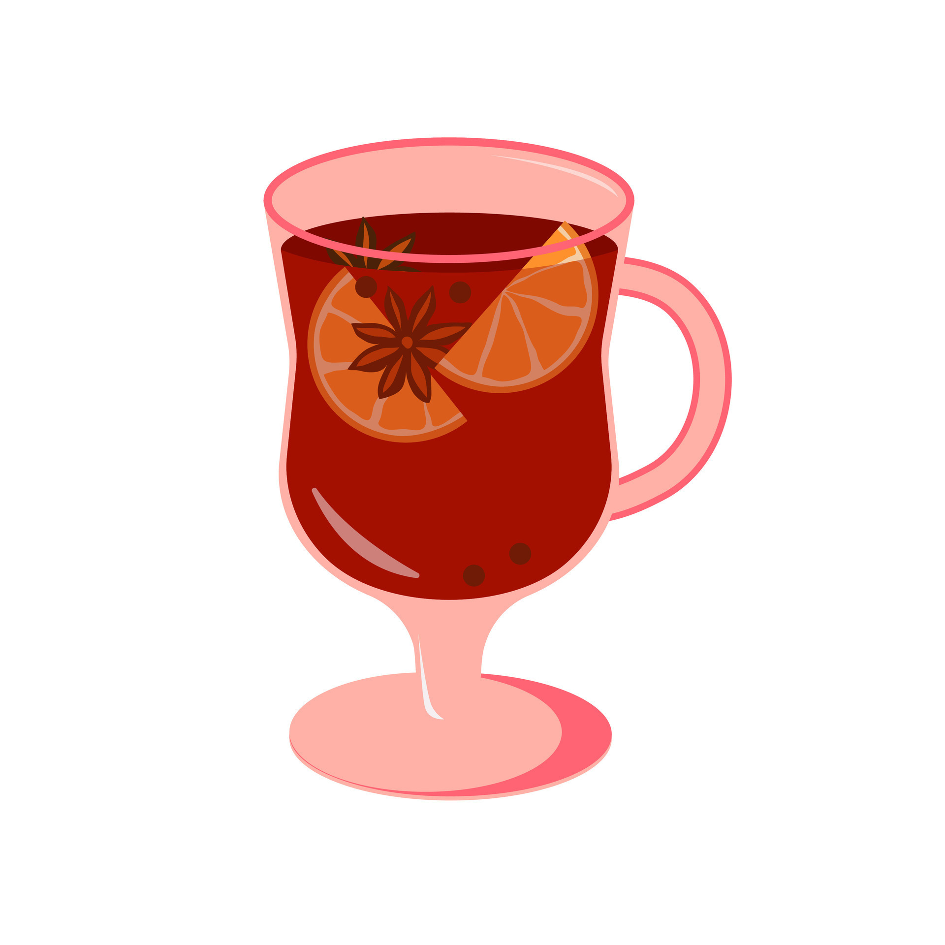 Irish Coffee Glass With Mulled Wine With Orange And Anis Stars 25384725 Vector Art At Vecteezy