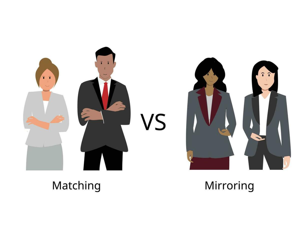 Building Rapport Support Technique With Mirroring And Matching Techniques 25385271 Vector Art At