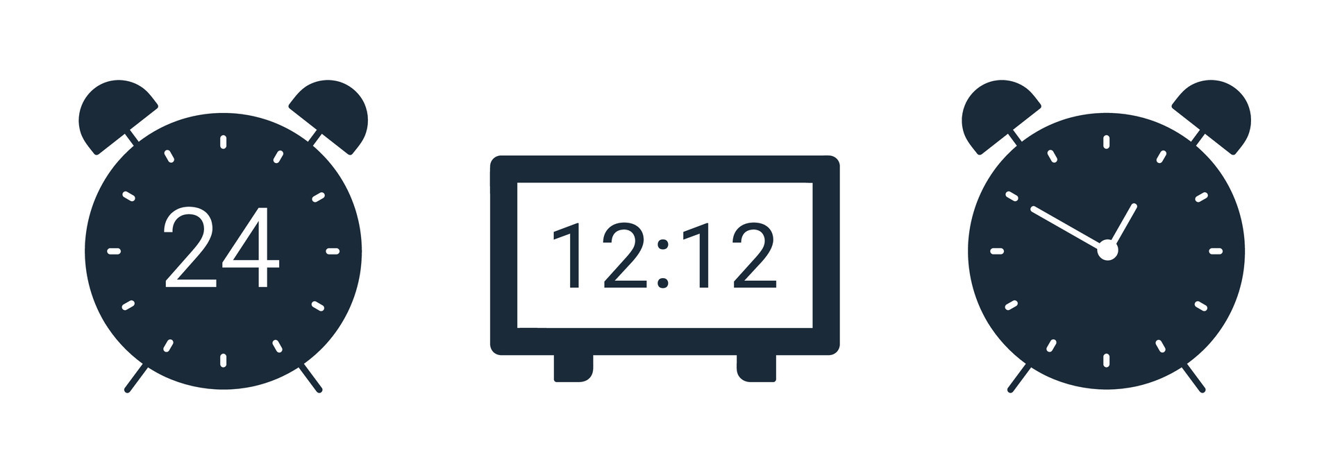 alarm clock icon set Vector. Time and clock, timer icons 25386337 ...