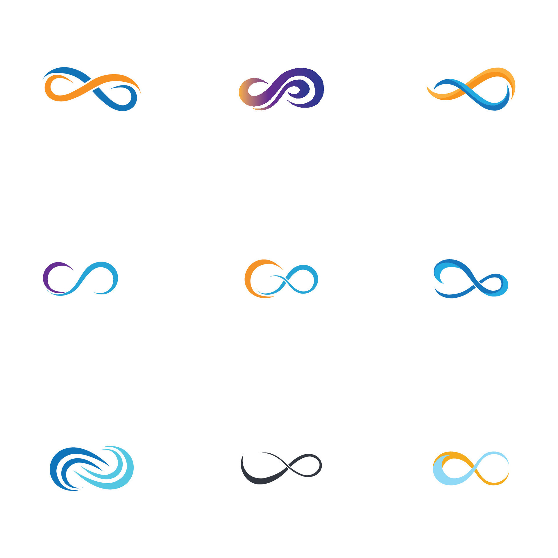 infinity logo and symbol 25386528 Vector Art at Vecteezy