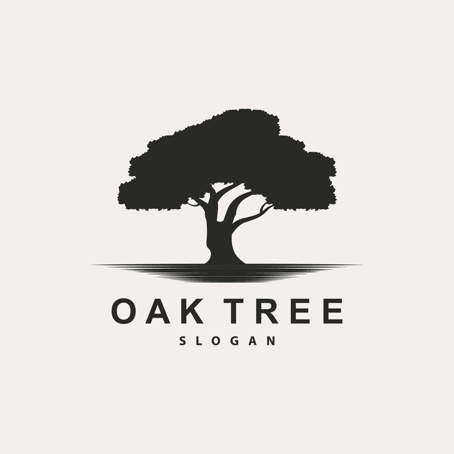 Oak Tree Logo, Nature Tree Plant Vector, Minimalist Simple Design, Illustration, Silhouette ...