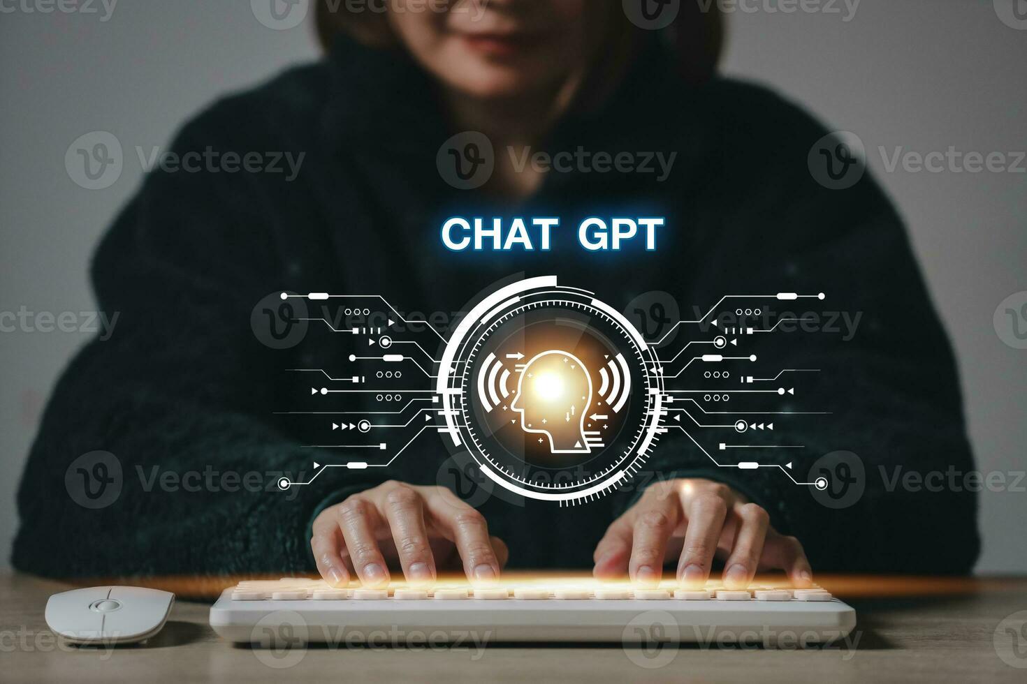 ChatGPT Chat with AI or Artificial Intelligence using an artificial intelligence chatbot ...