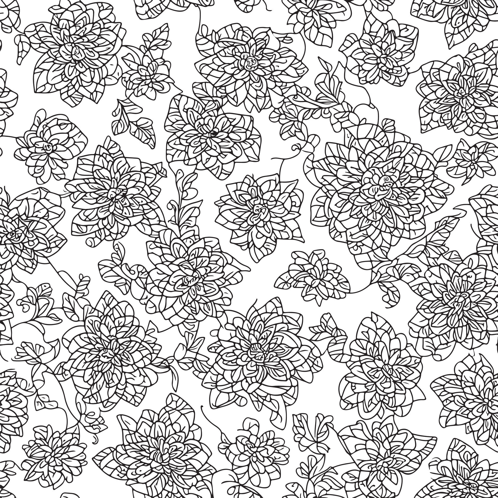 Floral Seamless Pattern Diagonal Flower Lines Pattern Background Flat Abstract Flower Lines