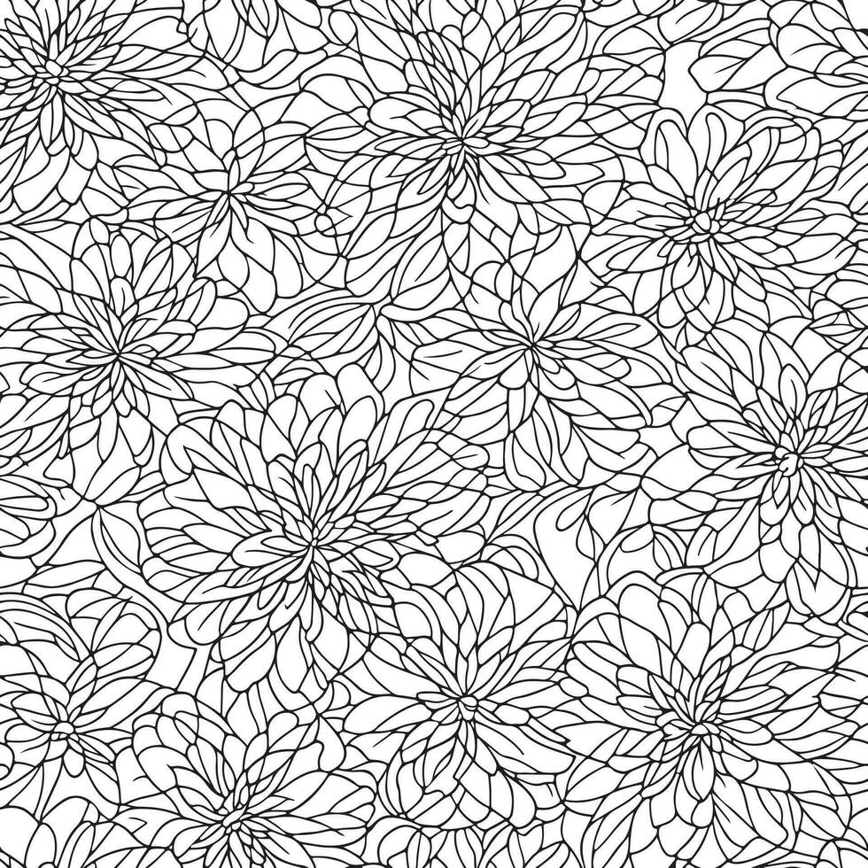 Floral Seamless Pattern Diagonal Flower Lines Pattern Background Flat Abstract Flower Lines
