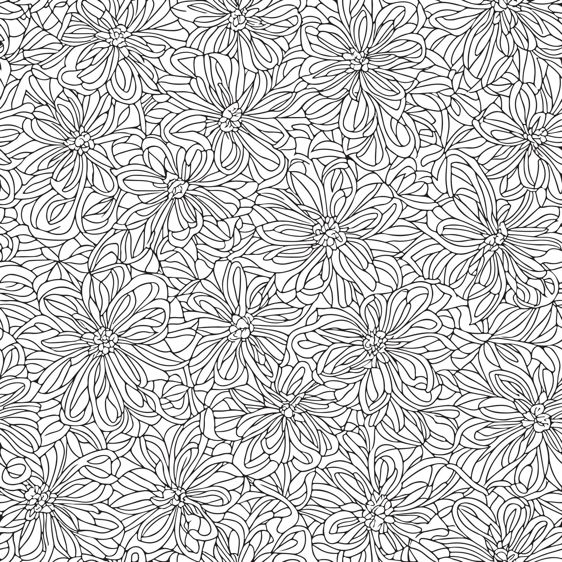 Floral Seamless Pattern Diagonal Flower Lines Pattern Background Flat Abstract Flower Lines