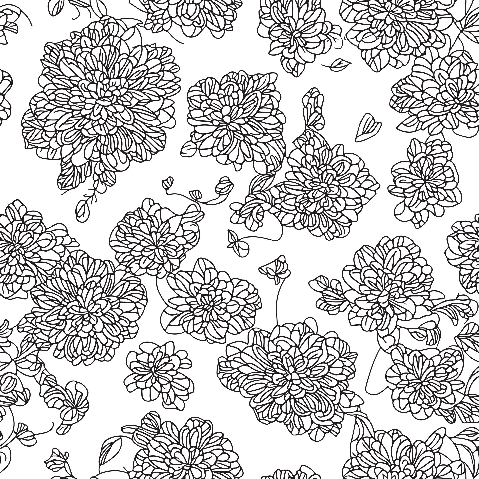 Floral Seamless Pattern Diagonal Flower Lines Pattern Background Flat