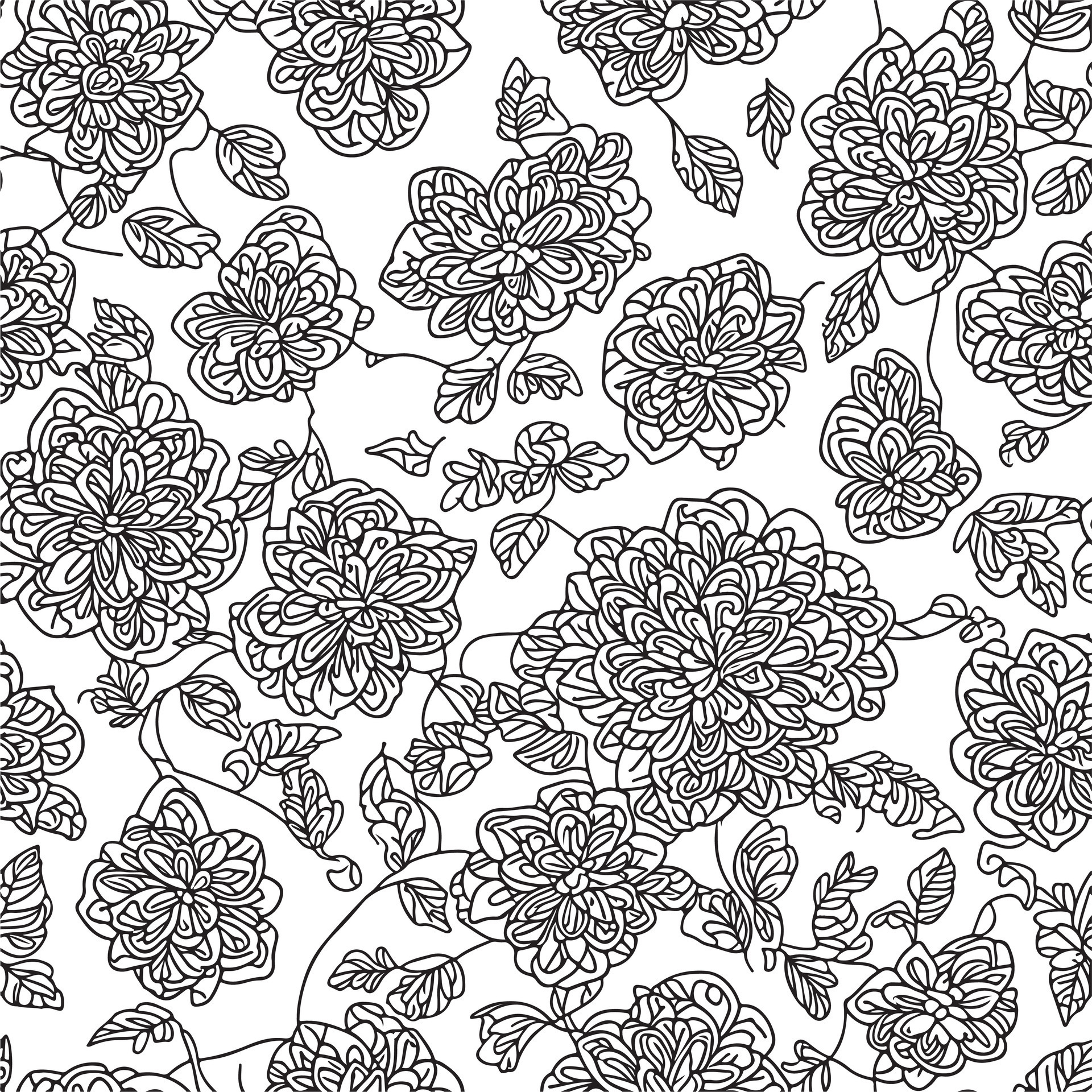 Floral Seamless Pattern Diagonal Flower Lines Pattern Background Flat