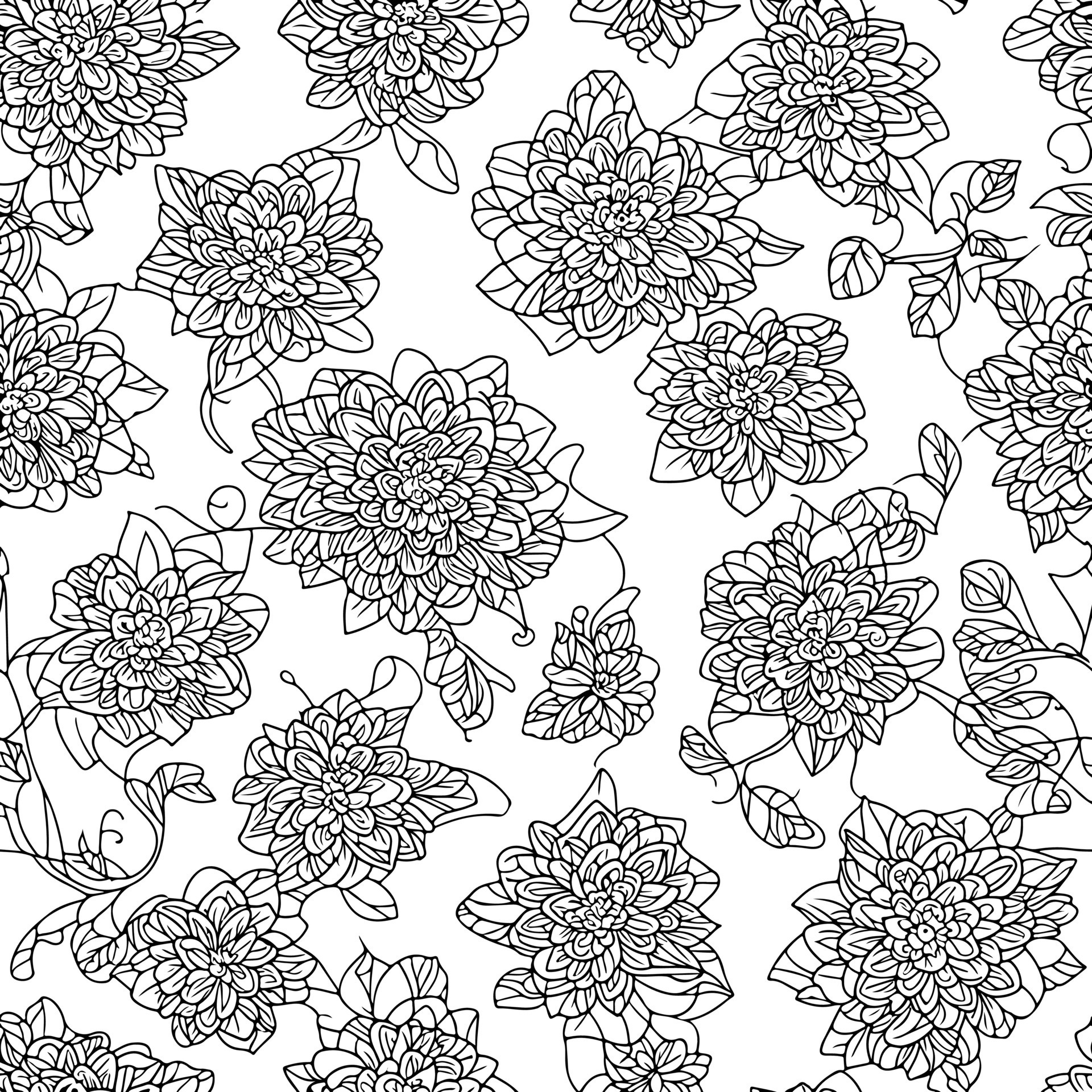 Floral Seamless Pattern Diagonal Flower Lines Pattern Background Flat Abstract Flower Lines