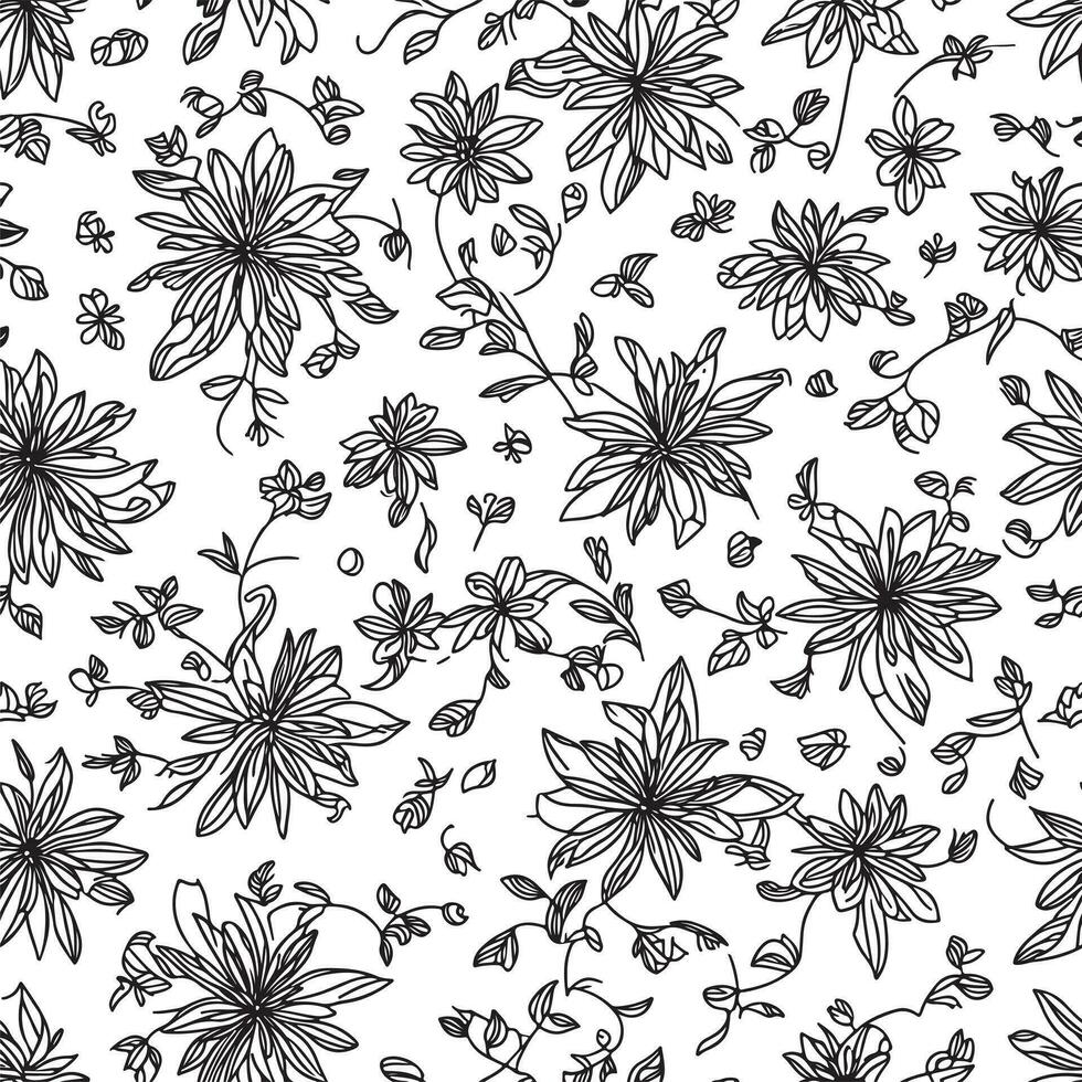 Floral Seamless Pattern Diagonal Flower Lines Pattern Background Flat