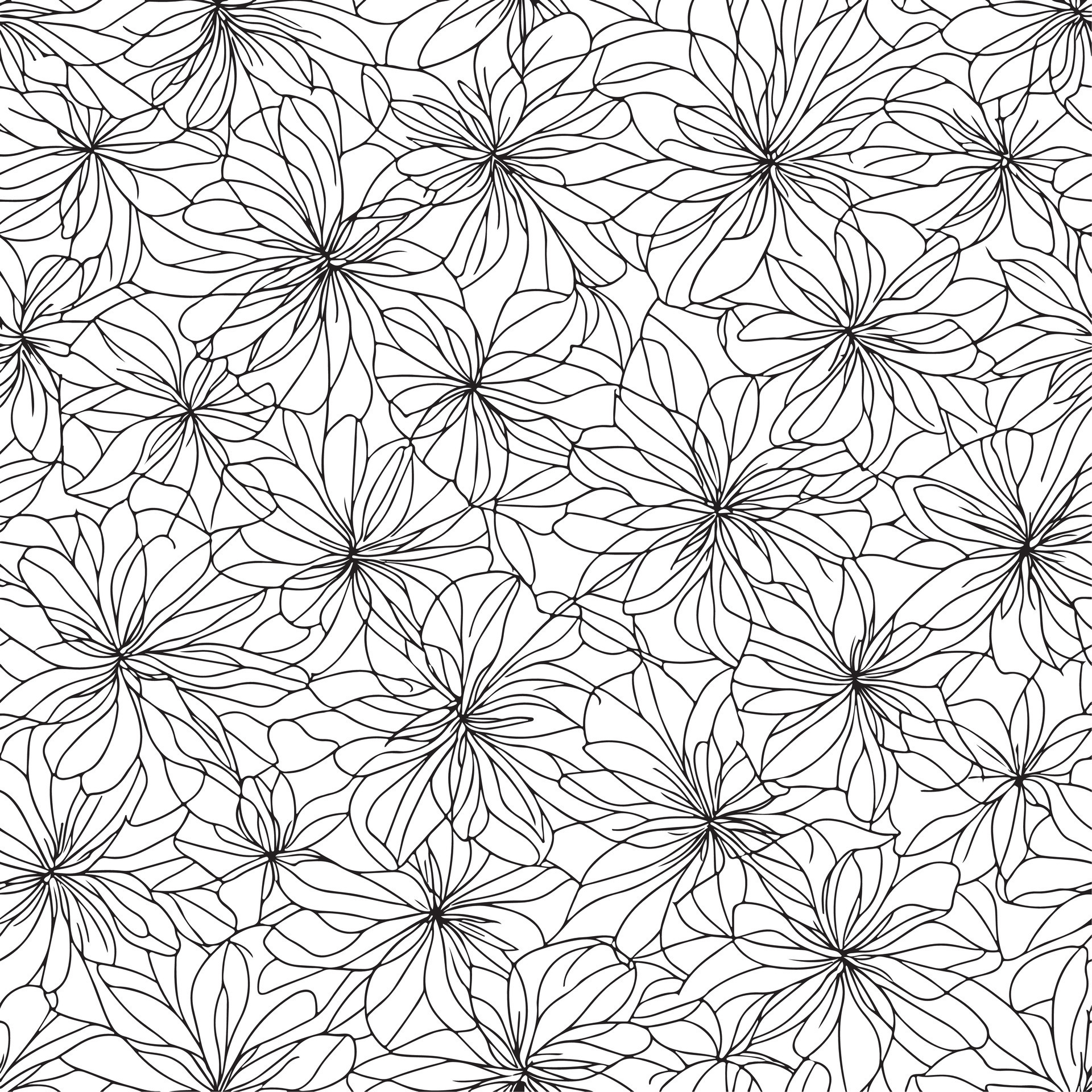 Floral Seamless Pattern Diagonal Flower Lines Pattern Background Flat Abstract Flower Lines