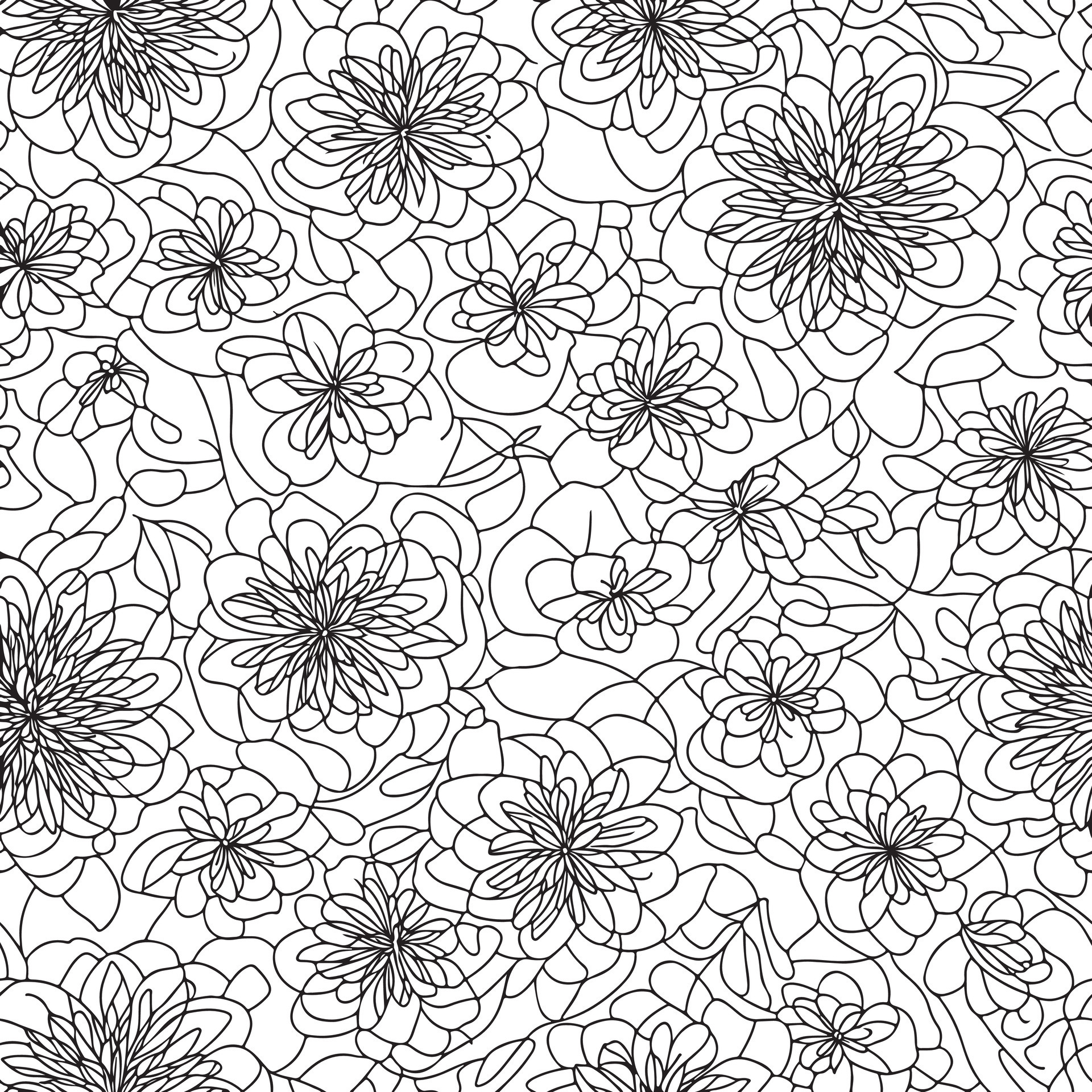 Floral Seamless Pattern Diagonal Flower Lines Pattern Background Flat Abstract Flower Lines
