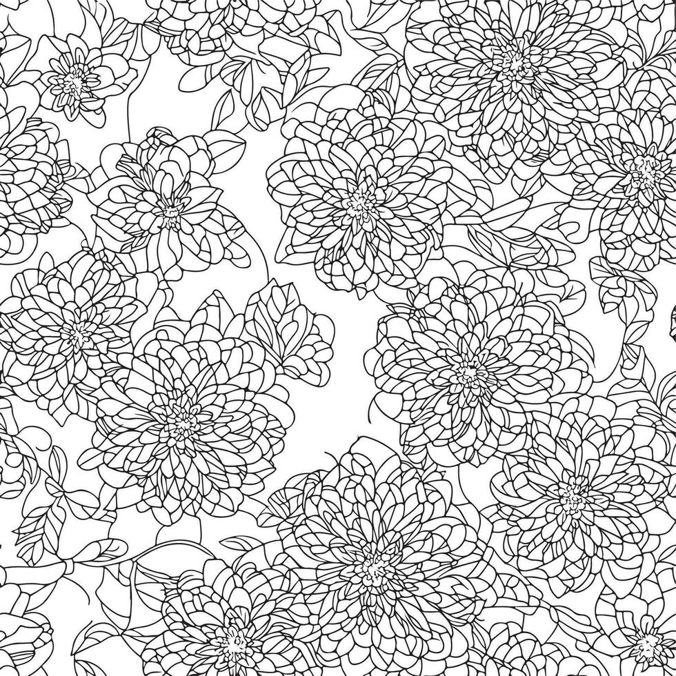 Floral Seamless Pattern Diagonal Flower Lines Pattern Background Flat