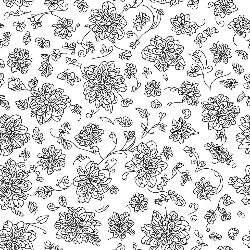 Floral Seamless Pattern Diagonal Flower Lines Pattern Background Flat